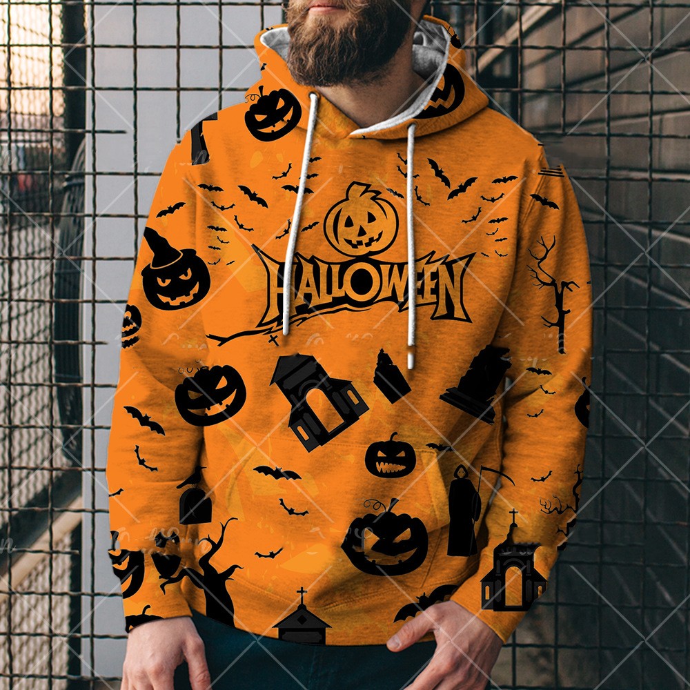 Halloween Pumpkin Head Series Printed Hoodie | eBay
