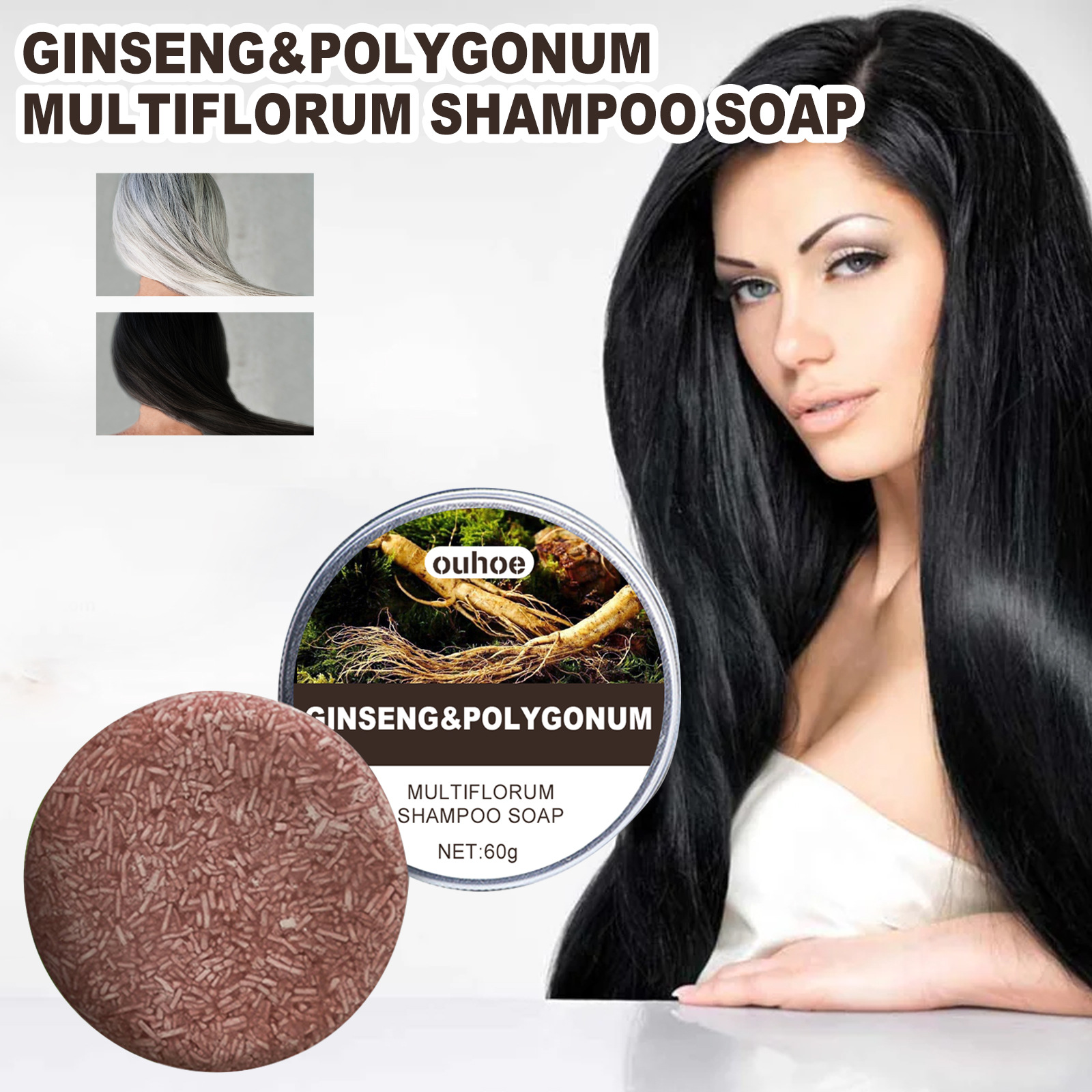 Polygonum Multiflorum Shampoo Soap Hair Root Repair - CJdropshipping