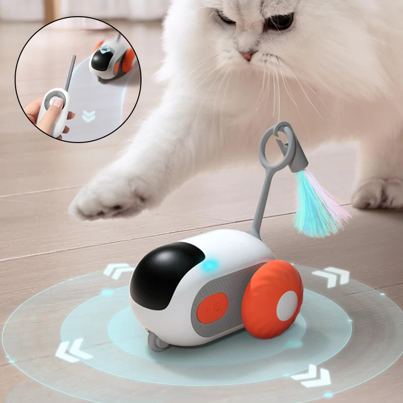 Remote Control Interactive Cat Car Toy USB Charging Chasing Automatic ...