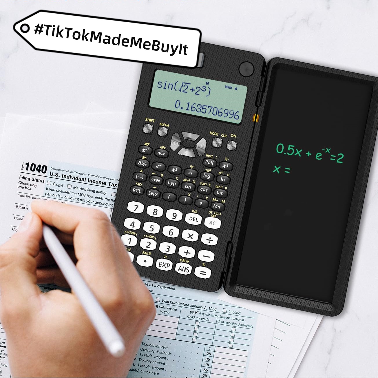 2 In 1 Foldable Scientific Calculators Handwriting Tablet Learning ...